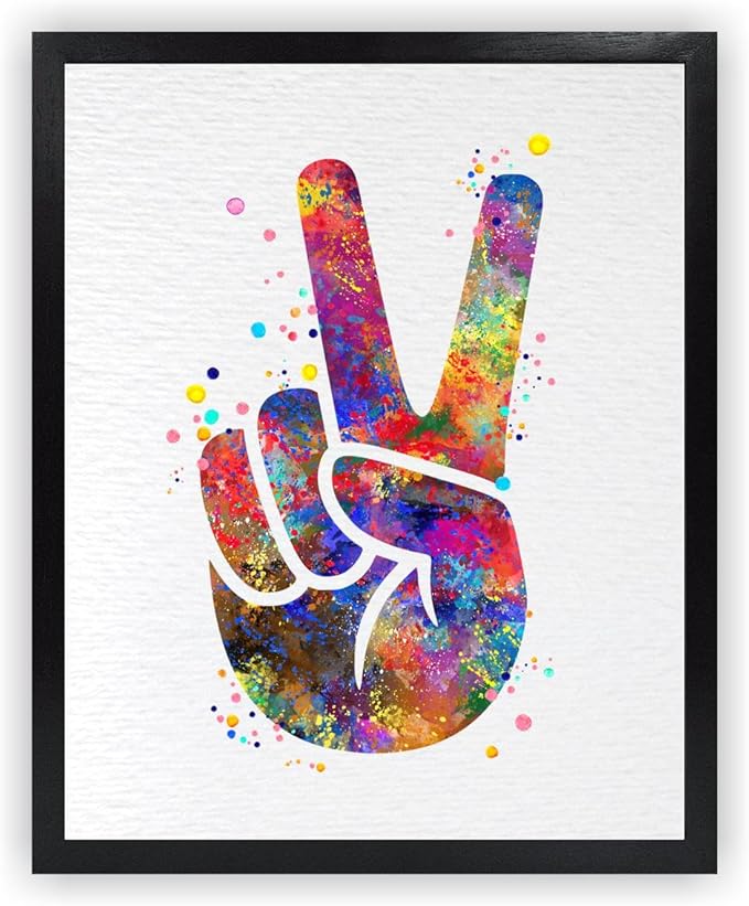 Amazon.com: Dignovel Studios 8X10 Unframed Peace Hand Sign Gesture ...