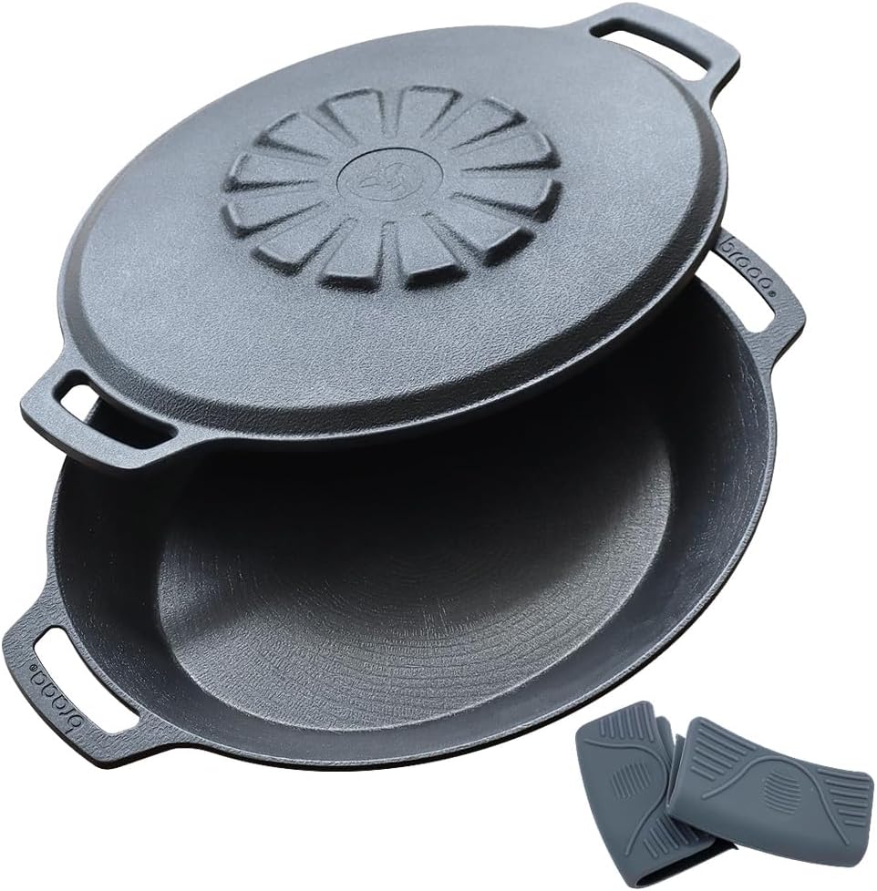 Amazon.co.jp: 【2024新登場】 マルチグリドル 鉄板 BLACK DOG 直火/ガス/IH/対応 直径33cm 軽量・お手入れ簡単・シーズニング不要・焦げ付かない・ソロキャンプ ...