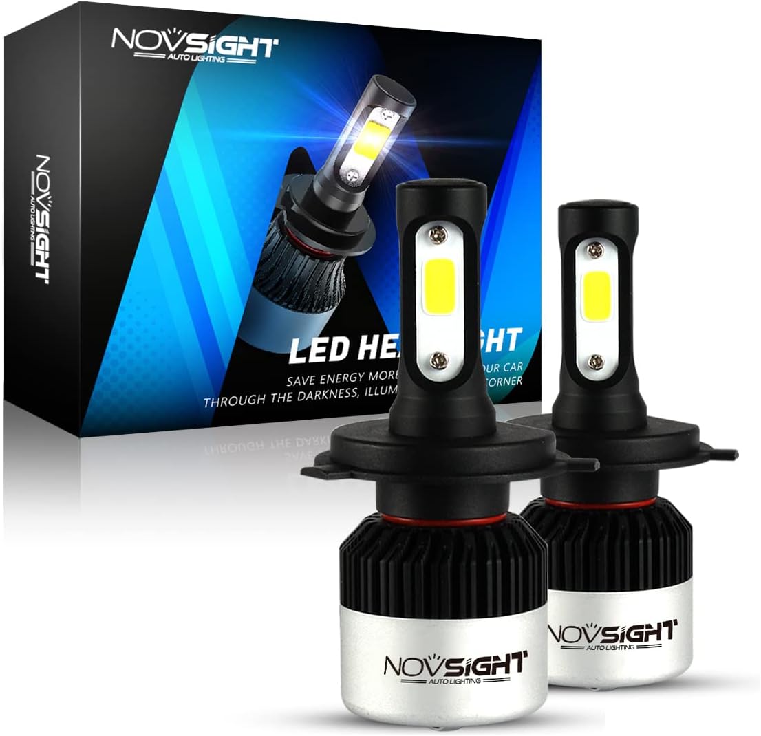 NOVSIGHT H4/9003 LED Headlight Bulbs, 9000 Lumen 300% Brighter Hi/lo ...