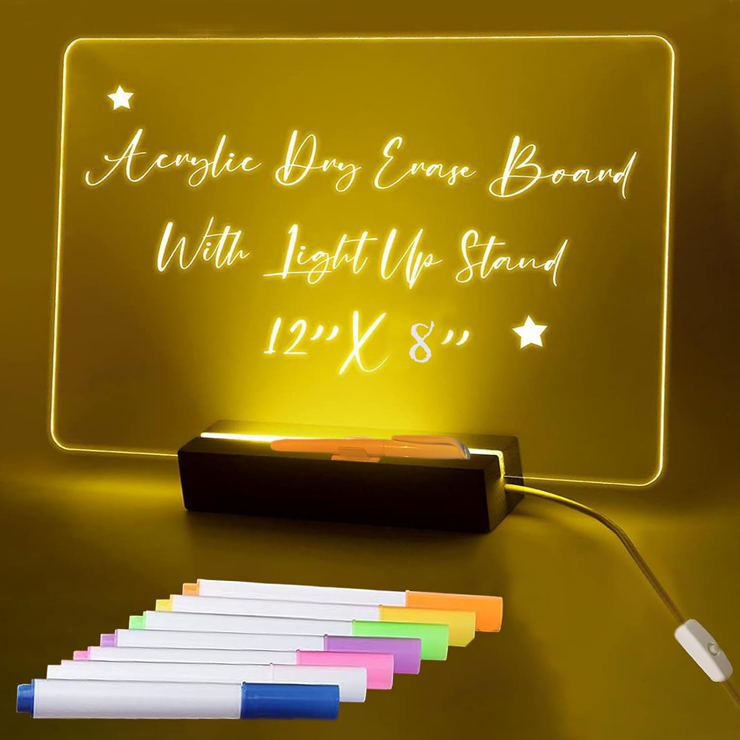 Amazon.com : MayBud Acrylic Led Illuminated Dry Erase Board, Suitable ...
