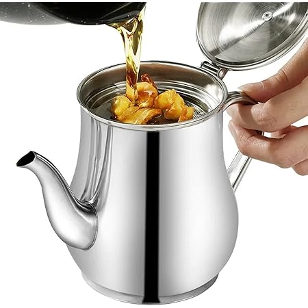 Amazon.com: Oil Strainer Pot Food Strainer Stainless Steel Oil Storage ...
