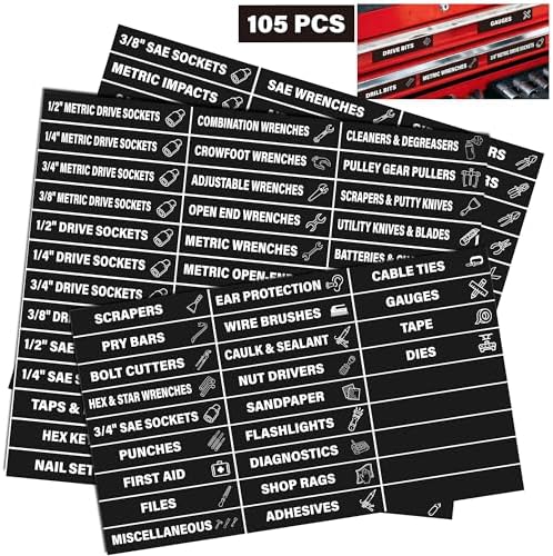 Amazon.com : 105 Pcs Magnetic Tool Box Labels, Heavy Duty Tool Chest ...