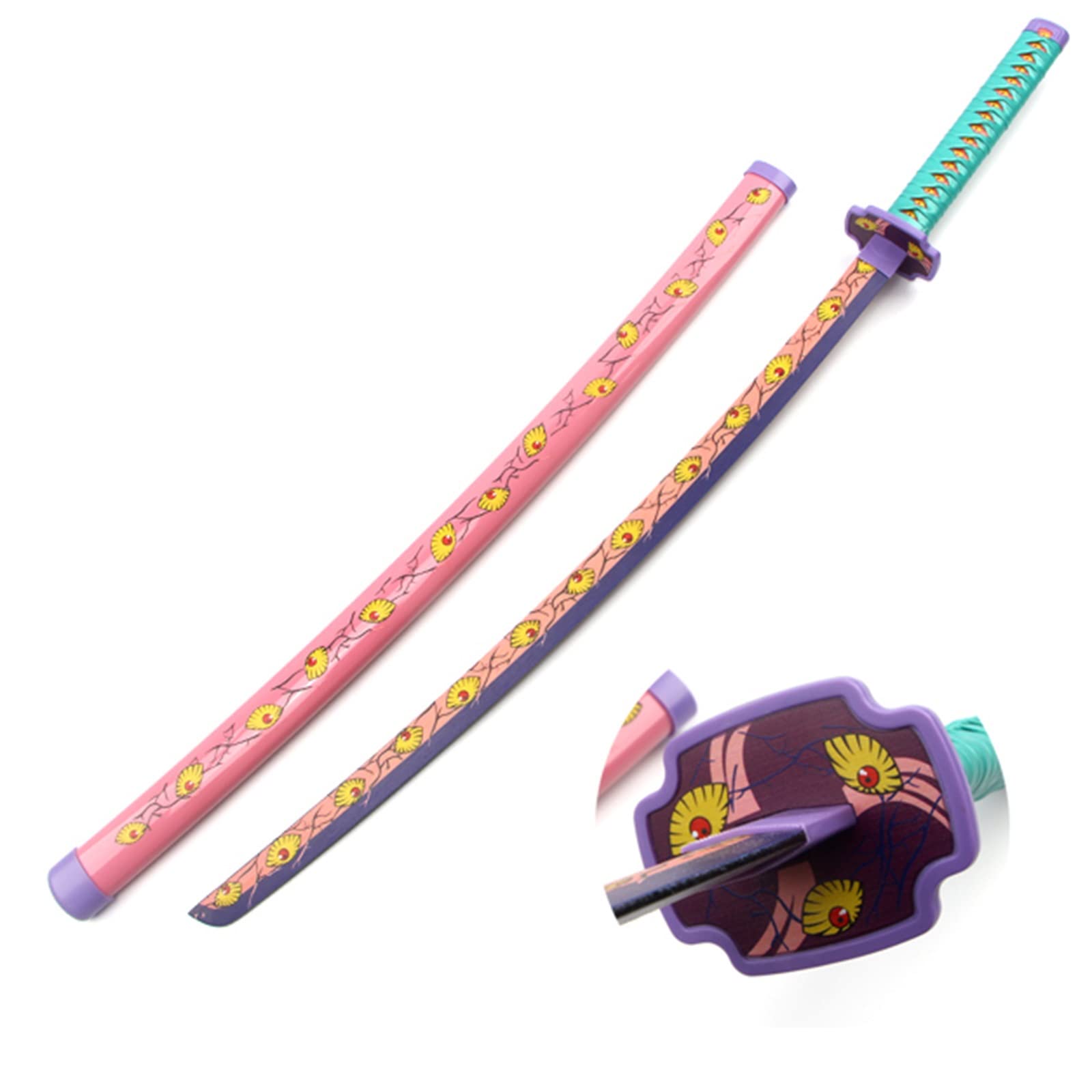 Buy LIUD 41 Inch Samurai Demon Slayer Cosplay Kokushibou Anime Katana ...