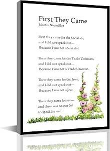 Amazon.com: Vintage wall art First They Came Poem Poster Holocaust ...
