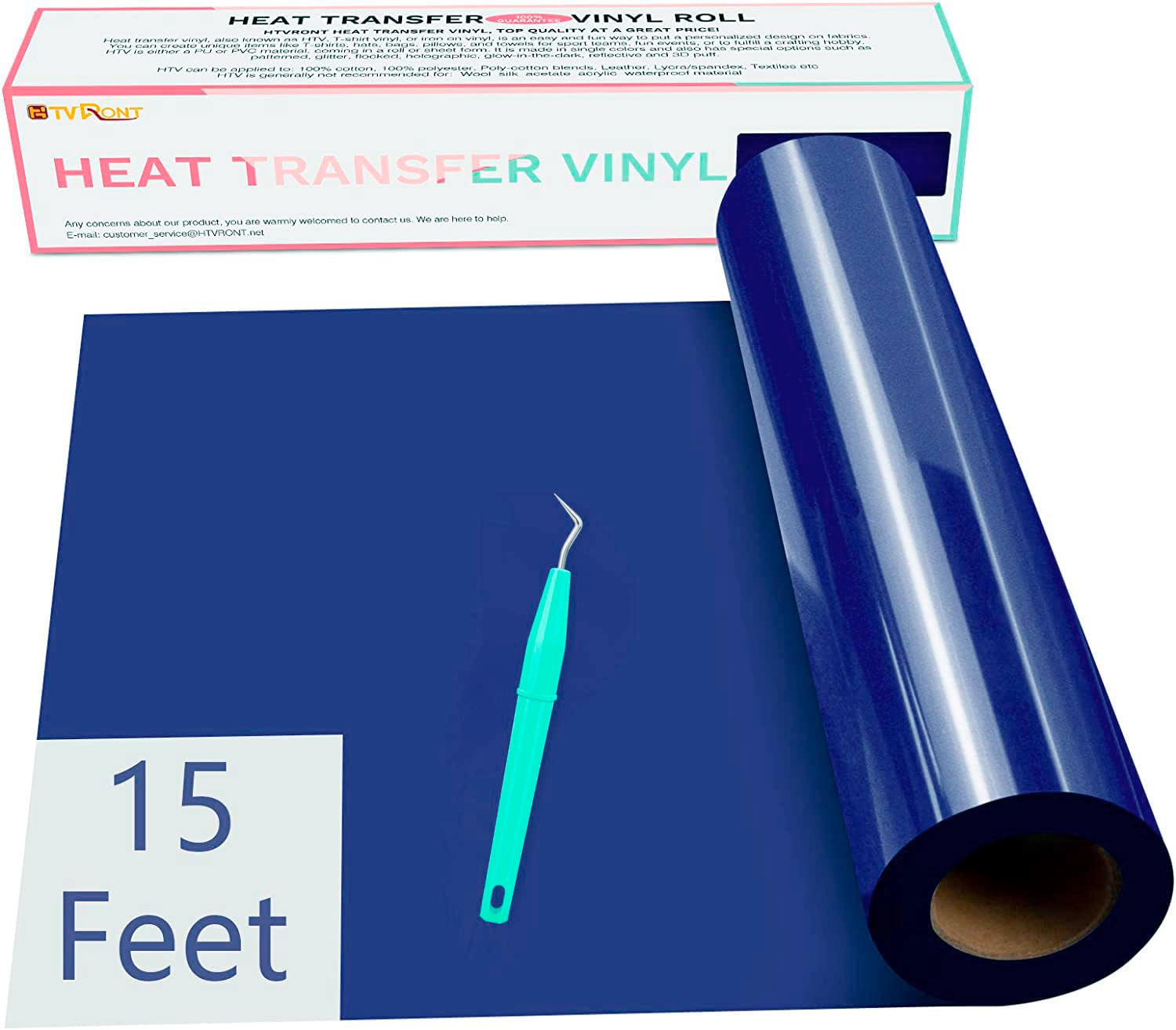 Royal Blue Heat Transfer HTVRONT 12\" X 5ft Heat Transfer Vinyl Roll ...