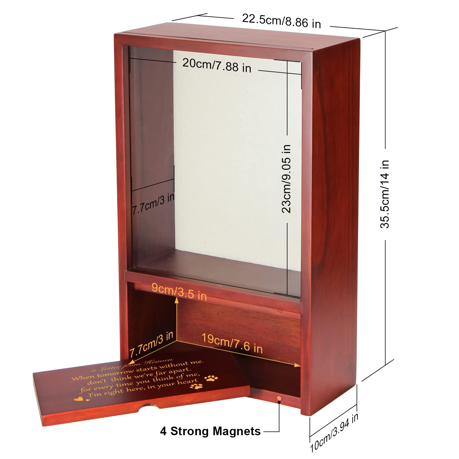 TJ.MOREE Dog Memorial Gifts - Dog Urns for Ashes Memorial Display Case ...