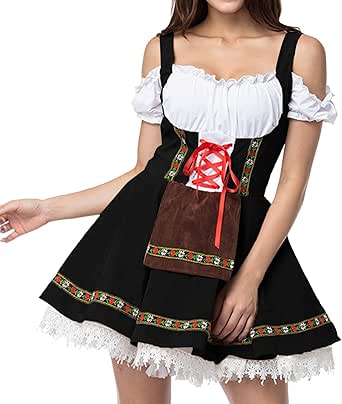 Amazon.com: Oktoberfest Dress for Women Traditional Beer Maid Barmaid ...