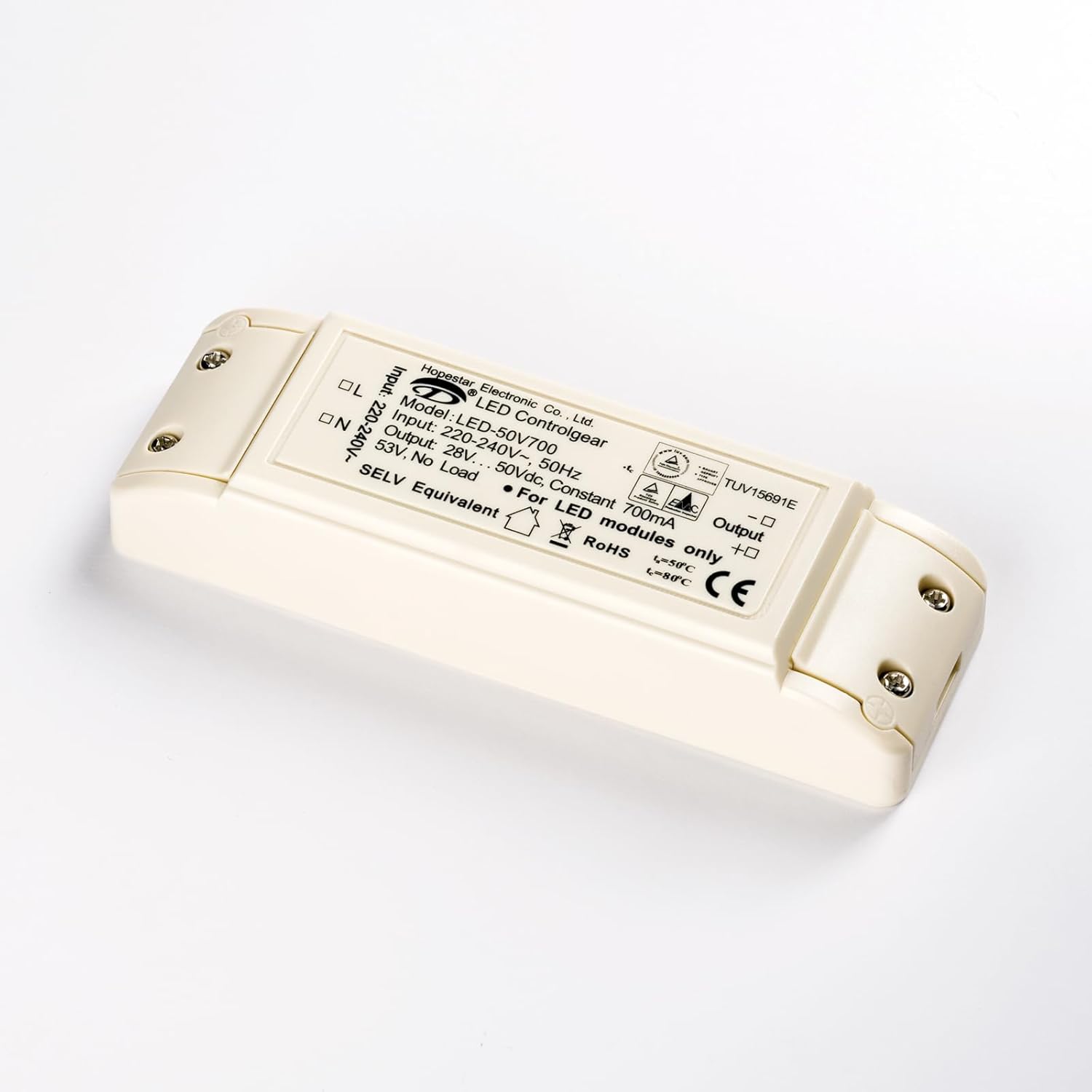 HOPESTAR LED Electronic Controlgear LED-50V700 700mA 30V 50Vdc 35W Trafo Transformator Beige ...