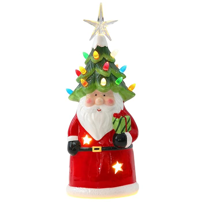 Buy Orgrimmar Ceramic Santa Figurine with LED and 5 Point Star Tree ...