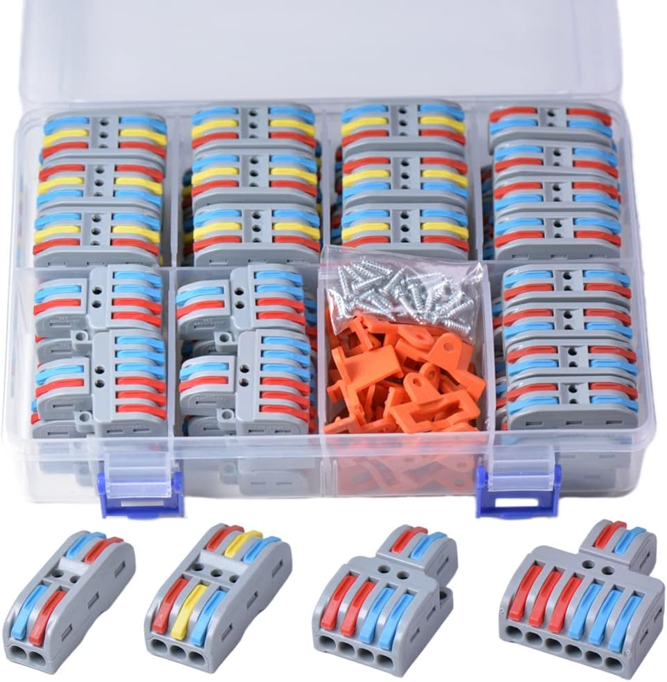Amazon.com: Glutoad 65Pcs Lever Wire Connectors Kit with Bases & Screws ...