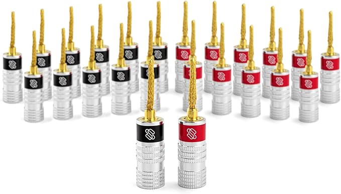 Amazon.com: Sewell SilverbackSL Gold Pin Banana Plugs for Spring-Loaded ...