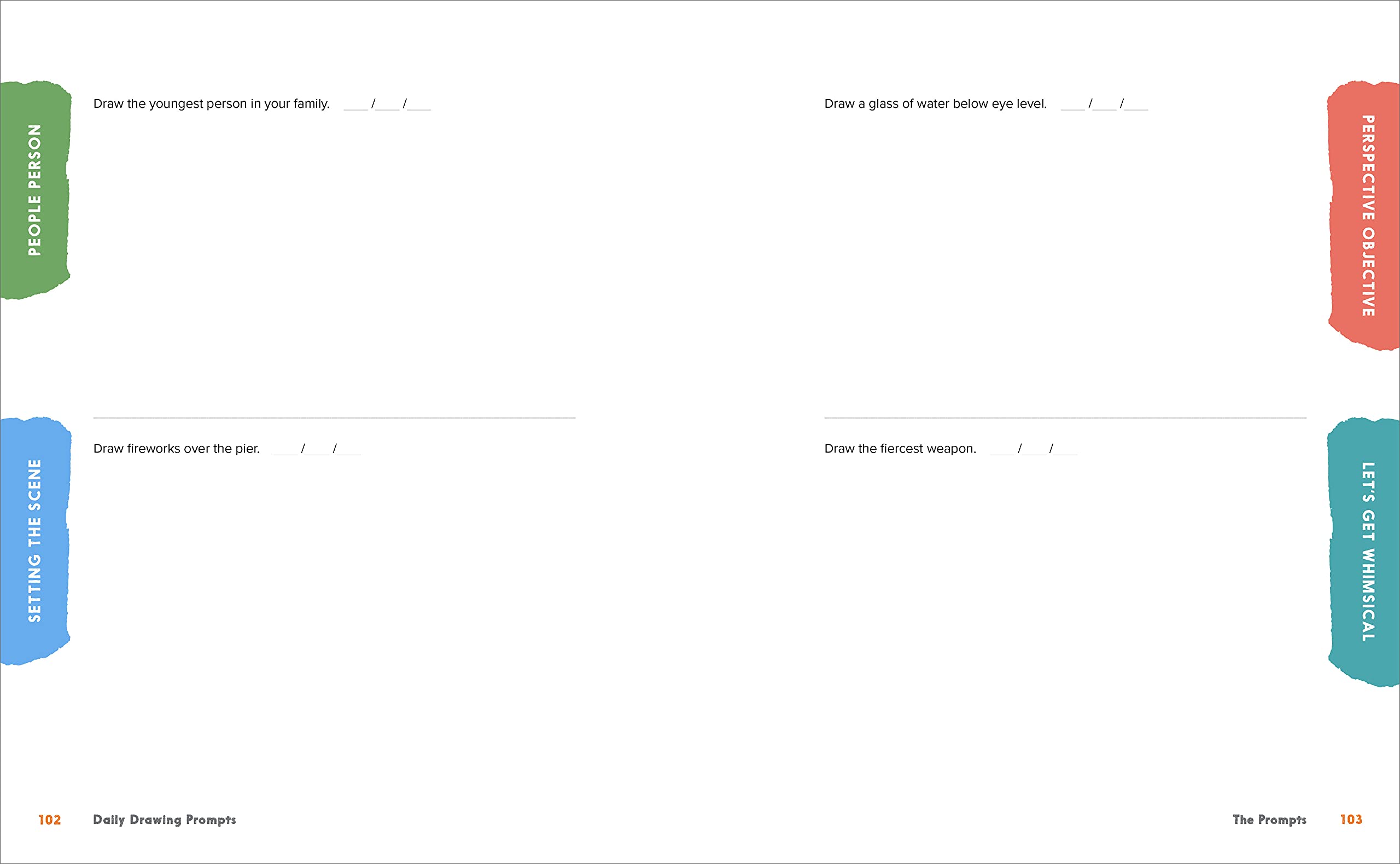 Snapklik.com : Daily Drawing Prompts: A Year Of Sketchbook Inspiration