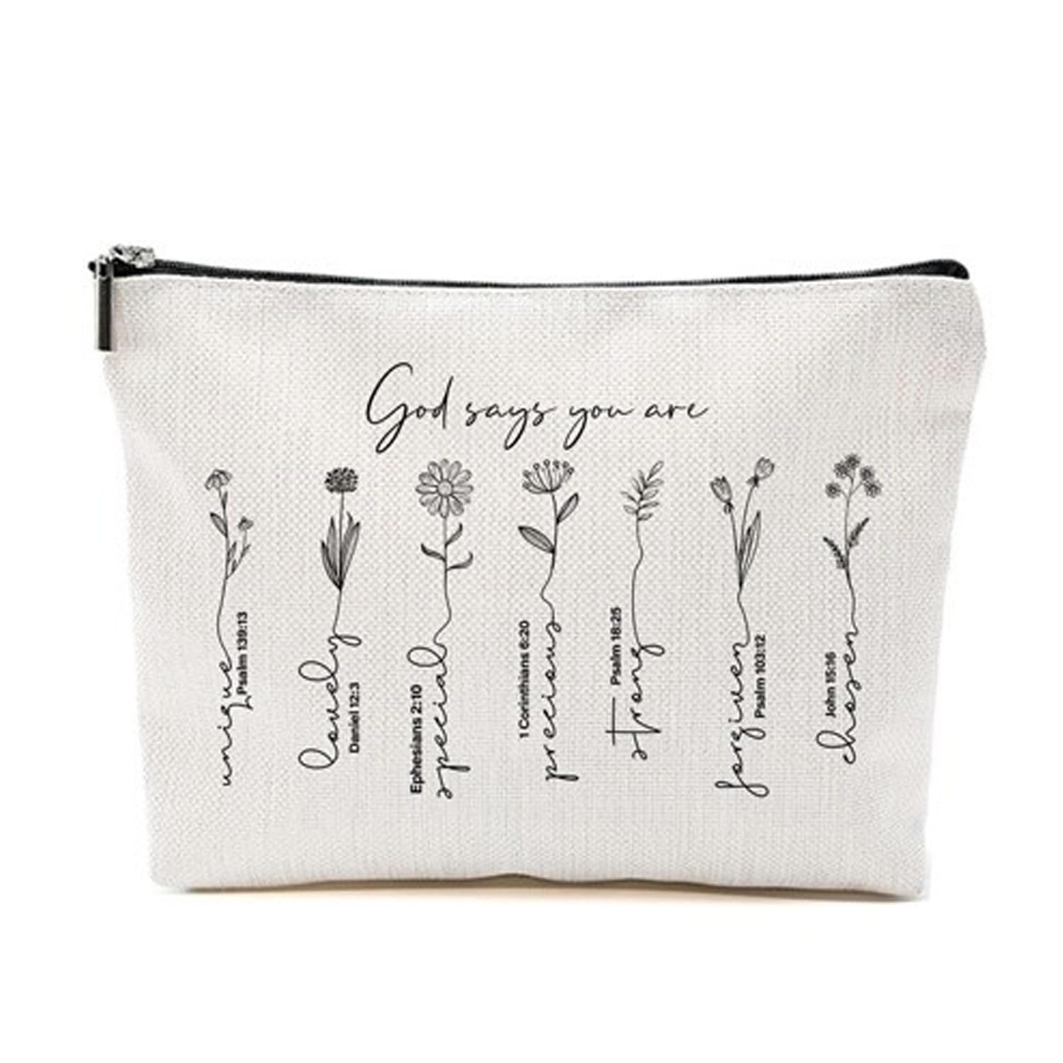 Amazon.com: MEJENYY God Says You Are Cosmetic Bag, Christian Makeup Bag ...