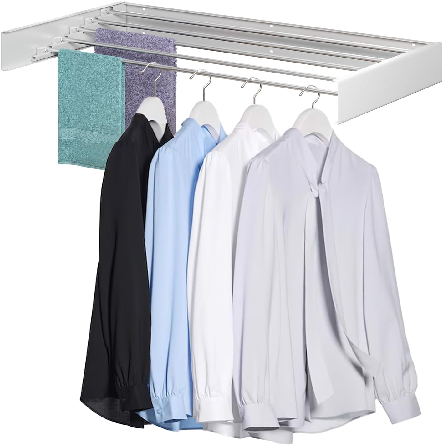 Amazon.com: kenvc Laundry Drying Rack Collapsible: Wall Mounted Clothes ...