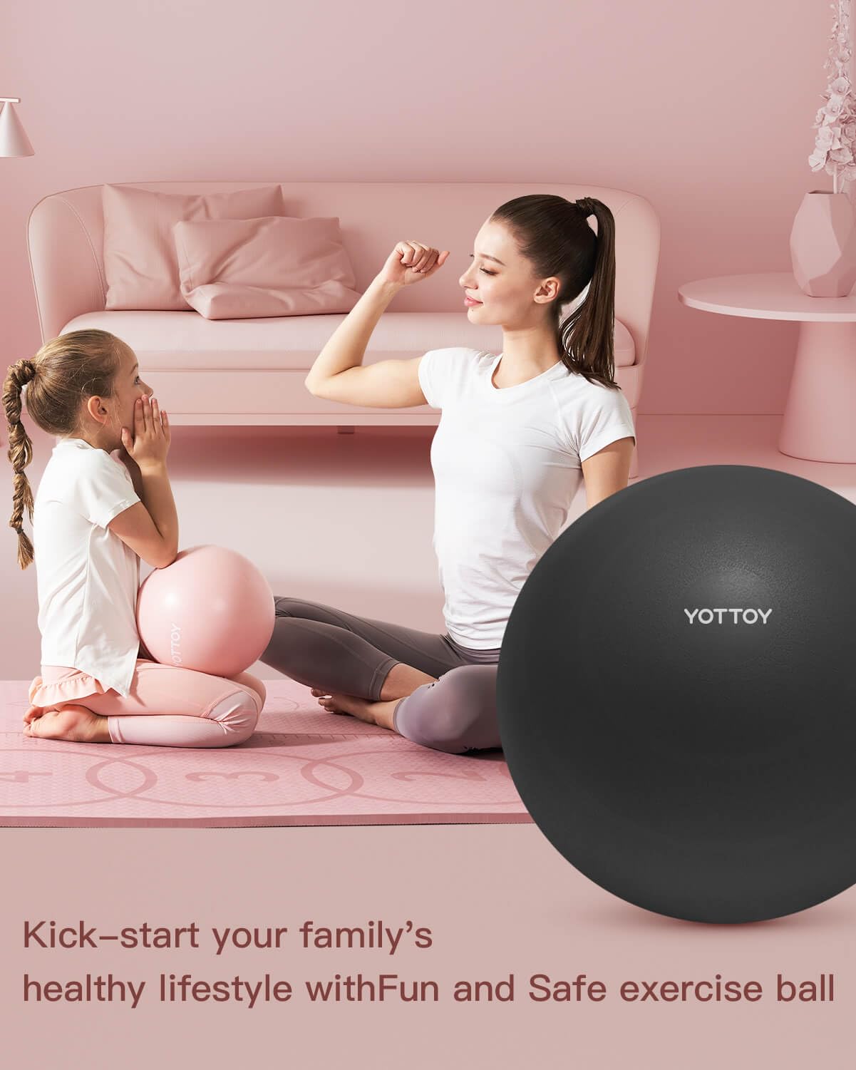 YOTTOY Anti-Burst Exercise Ball for Working Out, Yoga Ball for ...