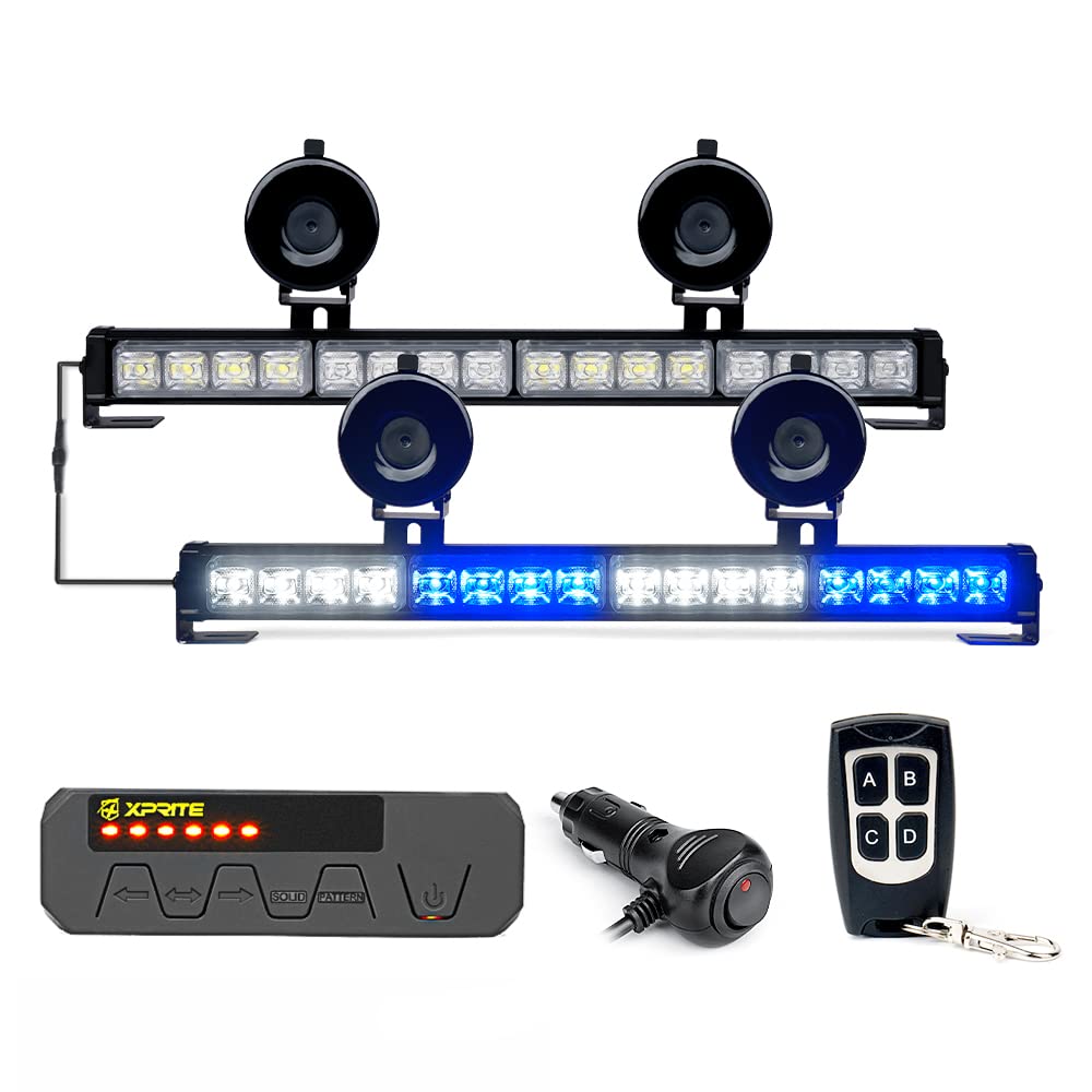 Snapklik.com : Xprite White & Blue LED Emergency Strobe Dash Lights