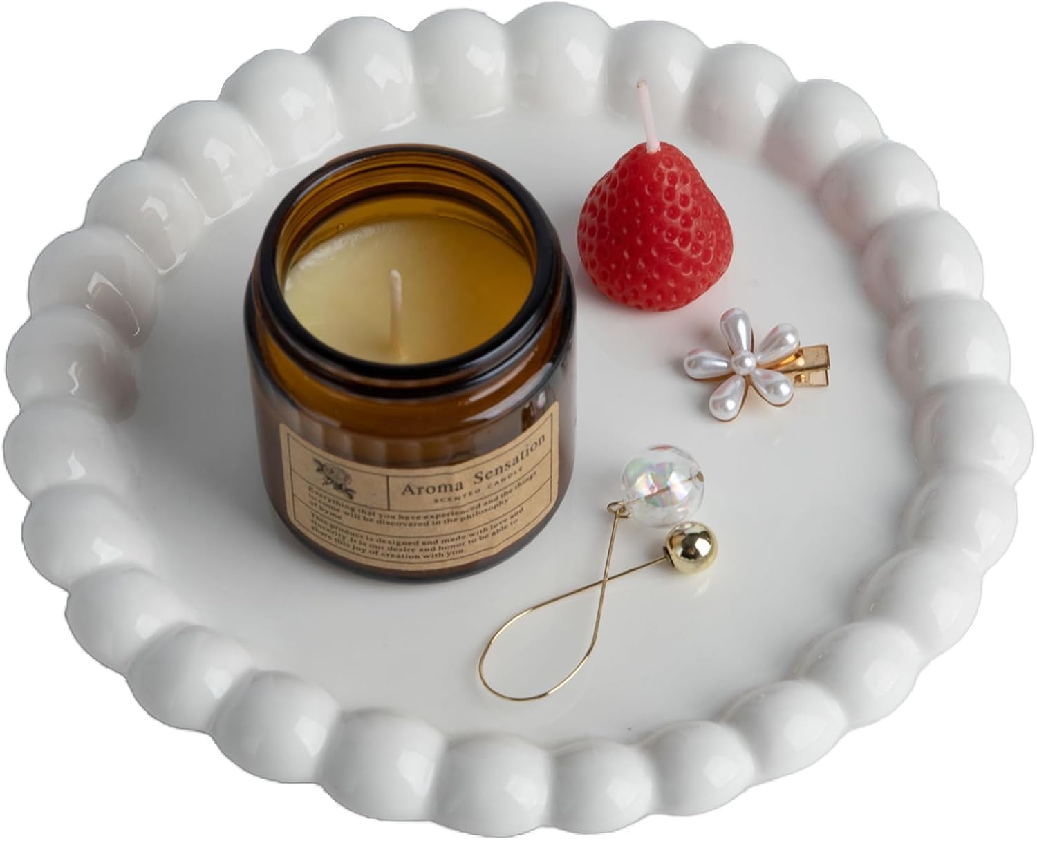 Amazon.com: KITCHENLESTAR Ceramic Jewelry Tray,Perfume Trinket Dish ...