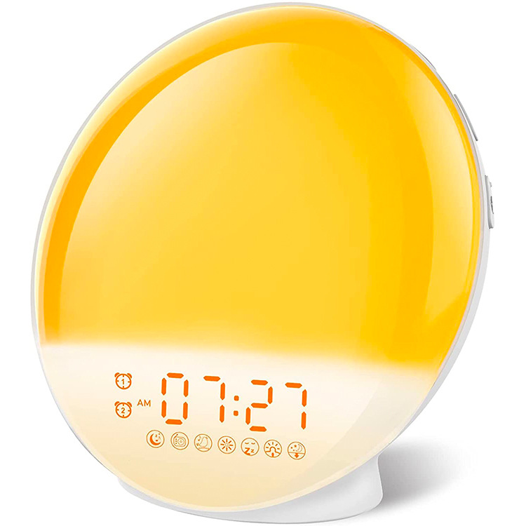 Sunrise Wake-up Light, Dual Alarm Clock with FM Radio, Snooze & 7-Color ...