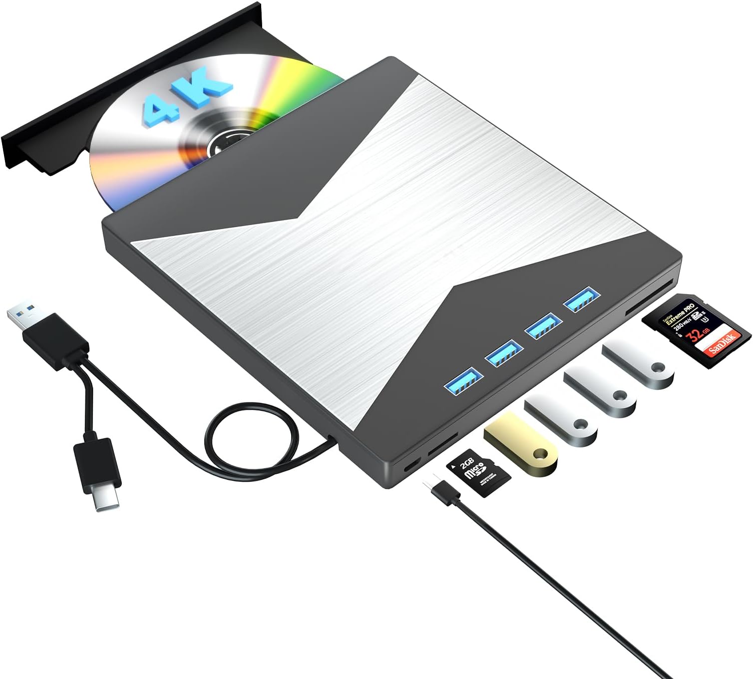 Amazon.com: External Compatible Bluray Drives Read/Write Portable ...