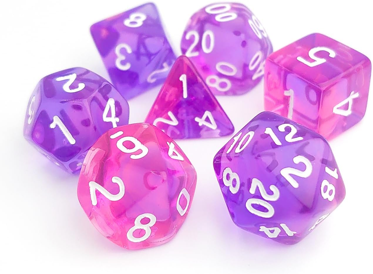Amazon.com: vvpesca Purple DND Dice Set, Pop Color D&D Stuff ...