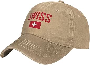 Switzerland Swiss Flag Vintage Cotton Denim Baseball Cap Adjustable Hat ...