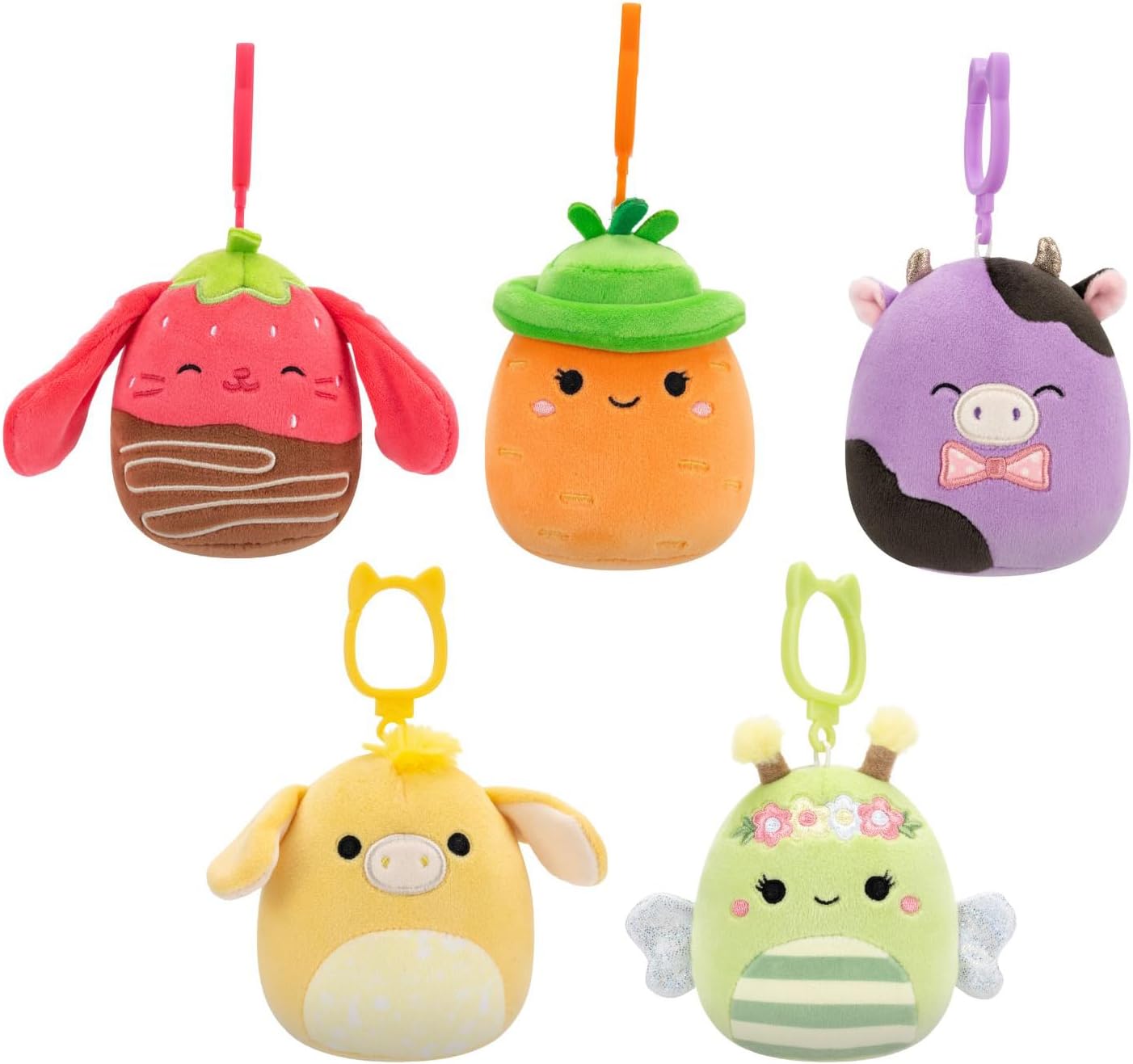 Amazon.com: Squishmallows Original 5-Pack Clip – Official Jazwares ...