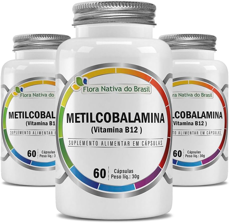 Kit Metilcobalamina (Vitamina B12) 3 Potes 60 Cápsulas Cada - Flora ...