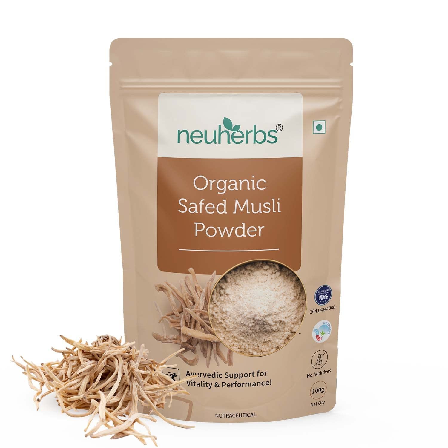 Buy Neuherbs Organic Safed Musli Root Powder | Ayurvedic Support for ...