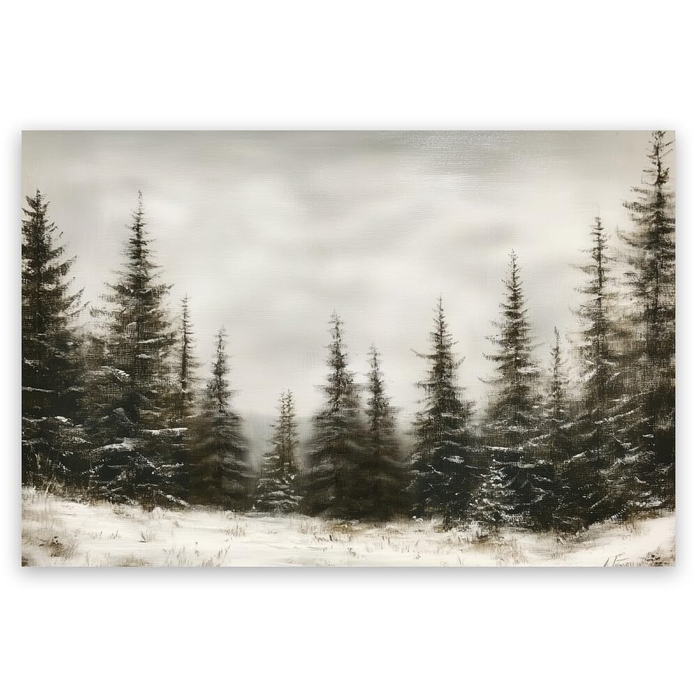 Amazon.com: Limitronix Vintage Christmas Tree Canvas Wall Art,Winter ...