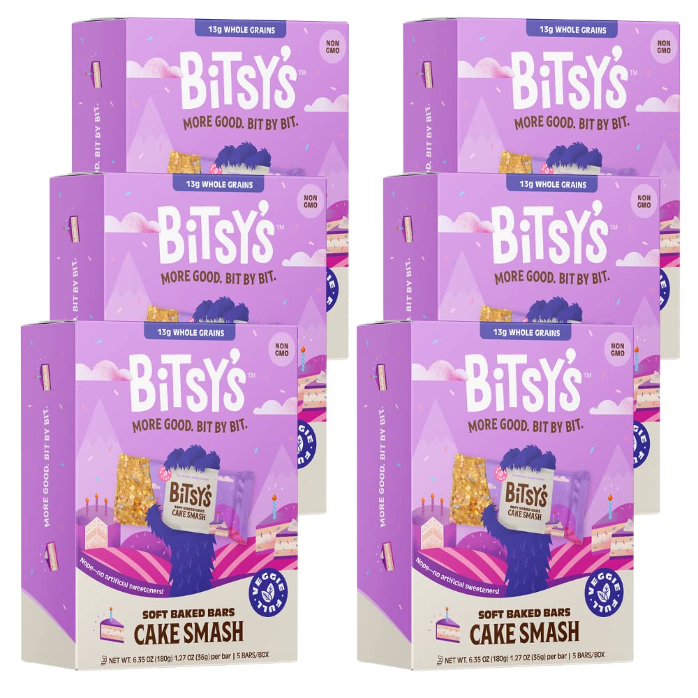 Amazon.com: Bitsy's Cake Smash Soft Baked Bars- Kid Snacks with Whole Grains, Birthday Cake ...