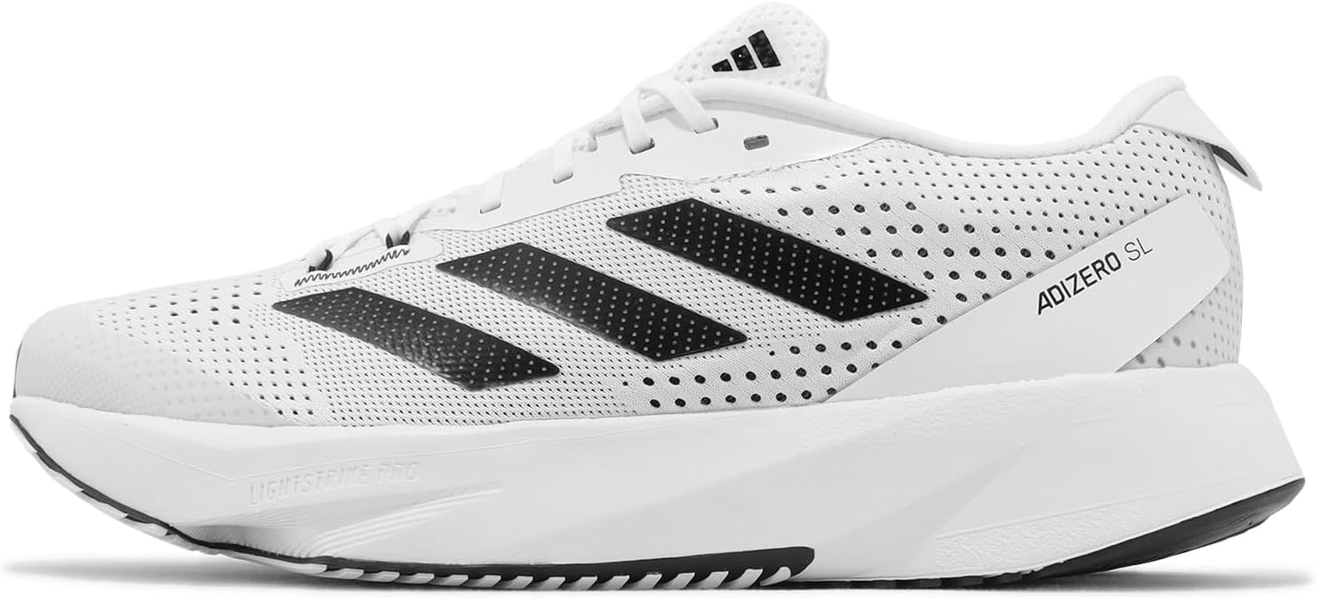 Amazon | (アディダス) アディゼロ SL メンズ ランニング シューズ adidas Adizero SL White Black ...
