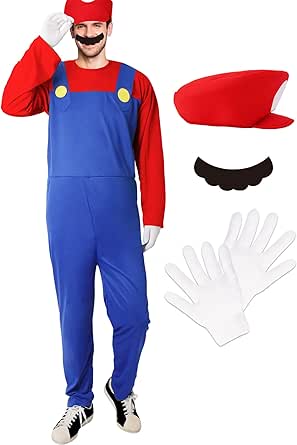 Heyfizz Disfraz de plomero de Halloween para adultos, hombres, overol ...