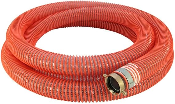 Blastline 3" Dia Heavy-Duty Clear/Orange Braid Flexible PVC Suction and ...