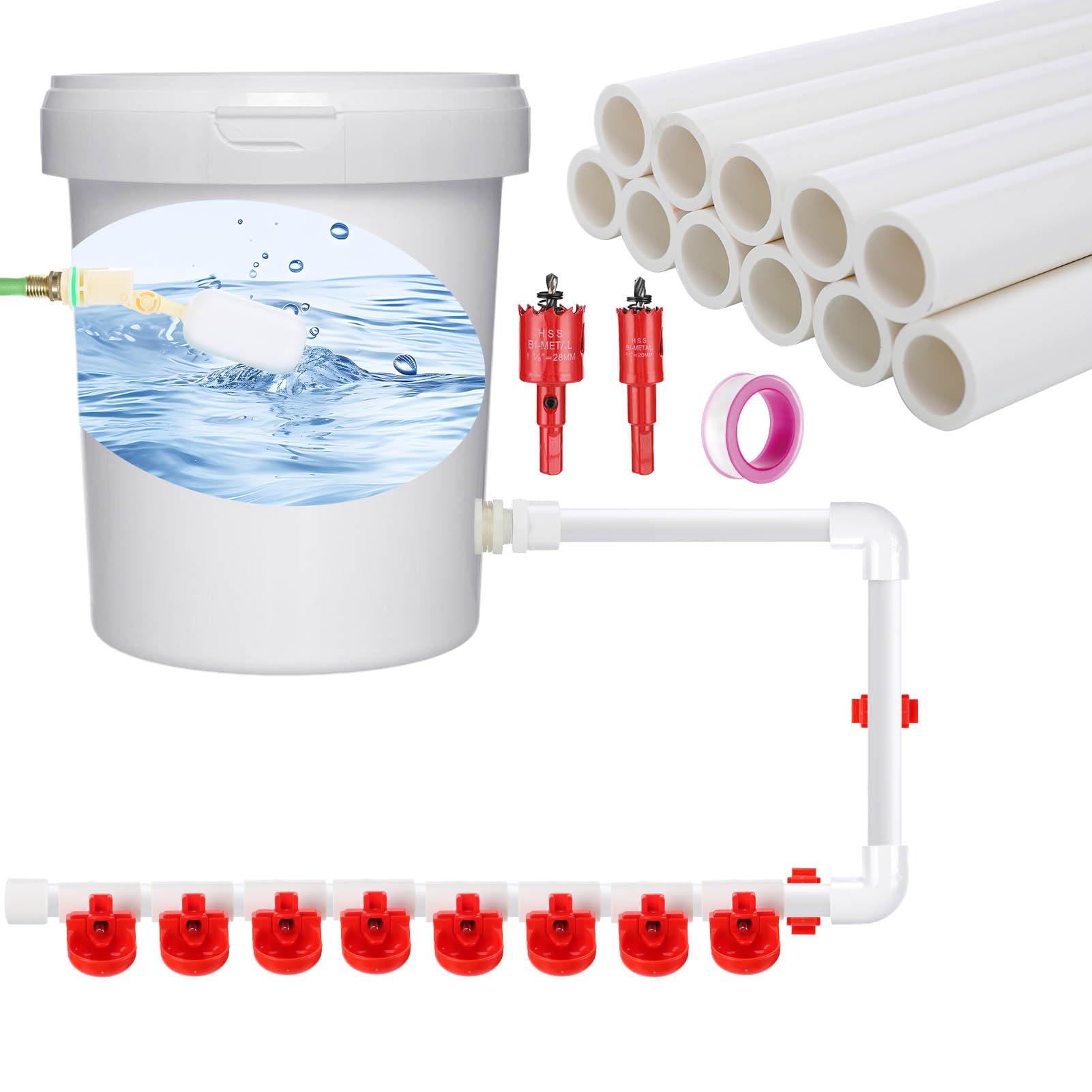 Snapklik.com : Automatic Chicken Waterer System - Complete Set Pipeline ...