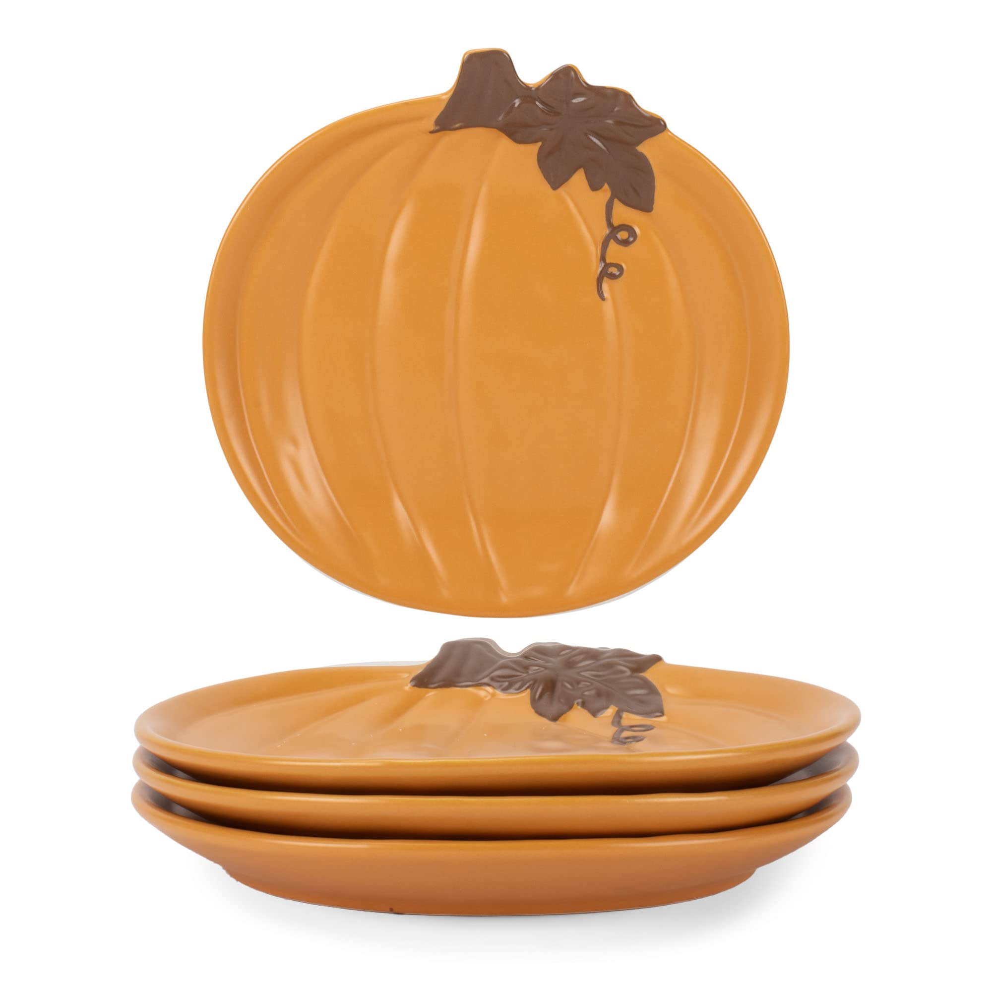 Amazon.com: Nat & Jules Pumpkin Shaped 8 x 8 Inch Ceramic Small Dining ...