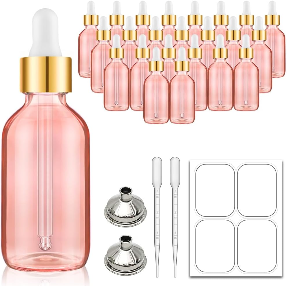 Amazon.com: Bumobum 2 oz Dropper Bottle, 24 Pack Pink Glass Eye Dropper ...