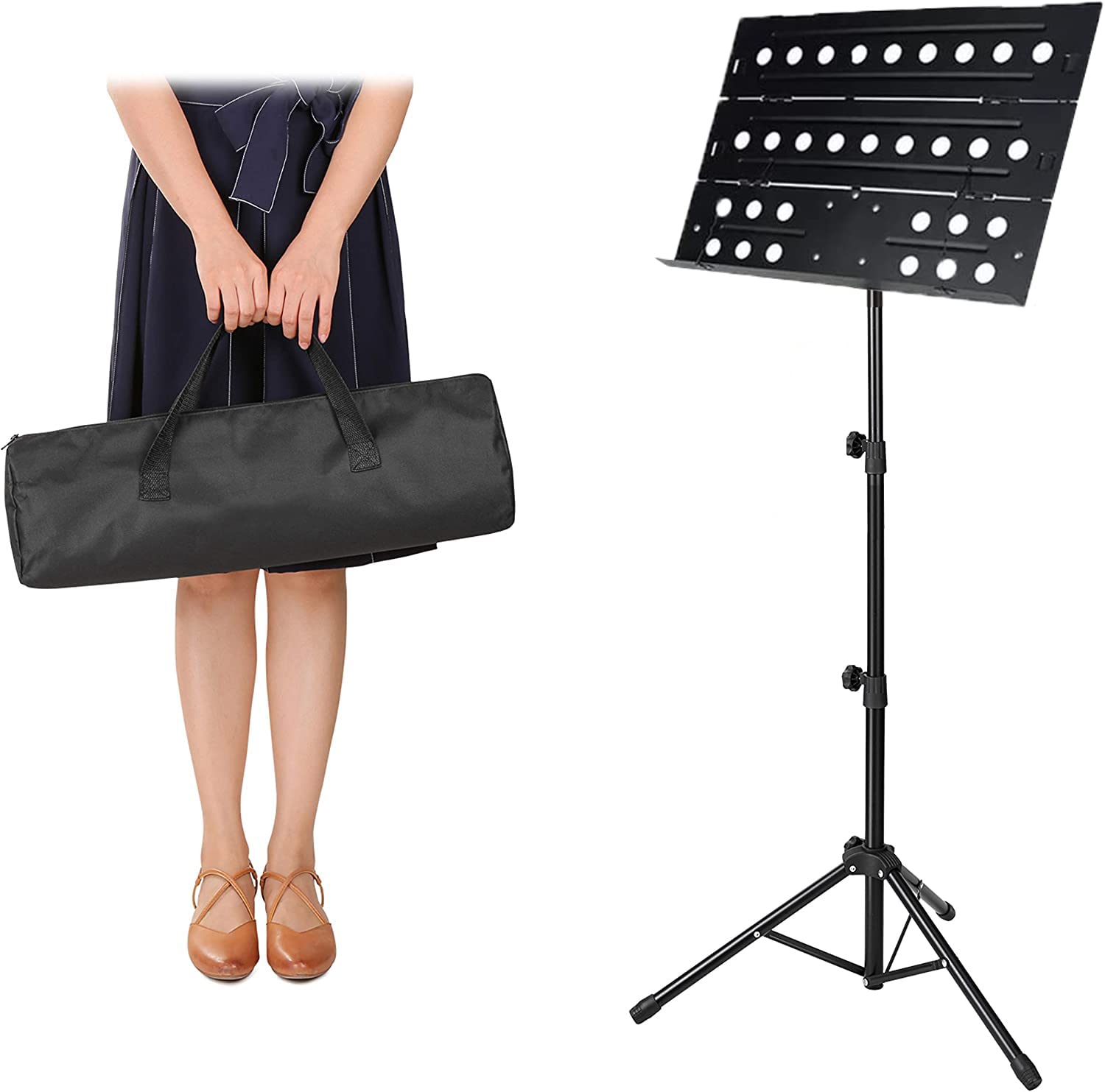 Imaginea Adjustable Sheet Notation Stand – Foldable Metal Music Stand ...