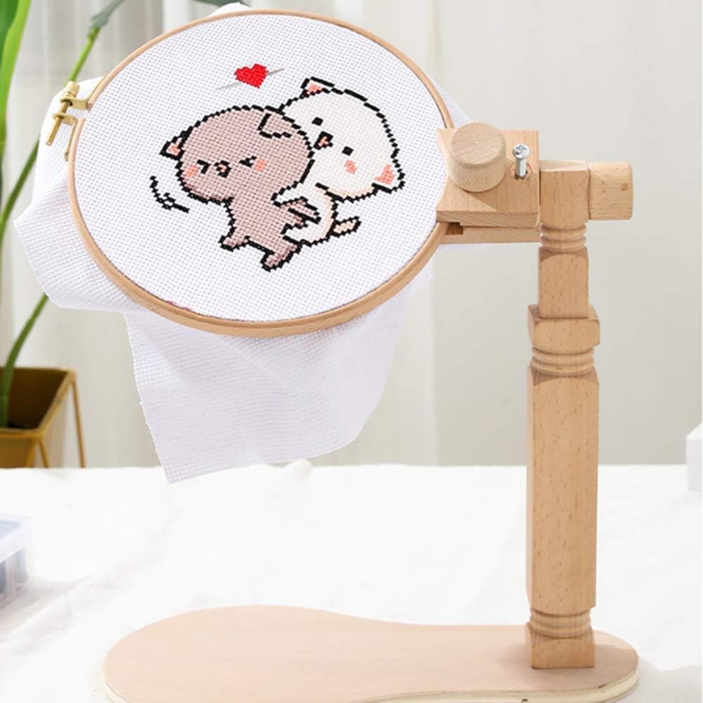 Abizarch Embroidery Hoop Stand, 360° Adjustable Sitting Cross Stitch ...