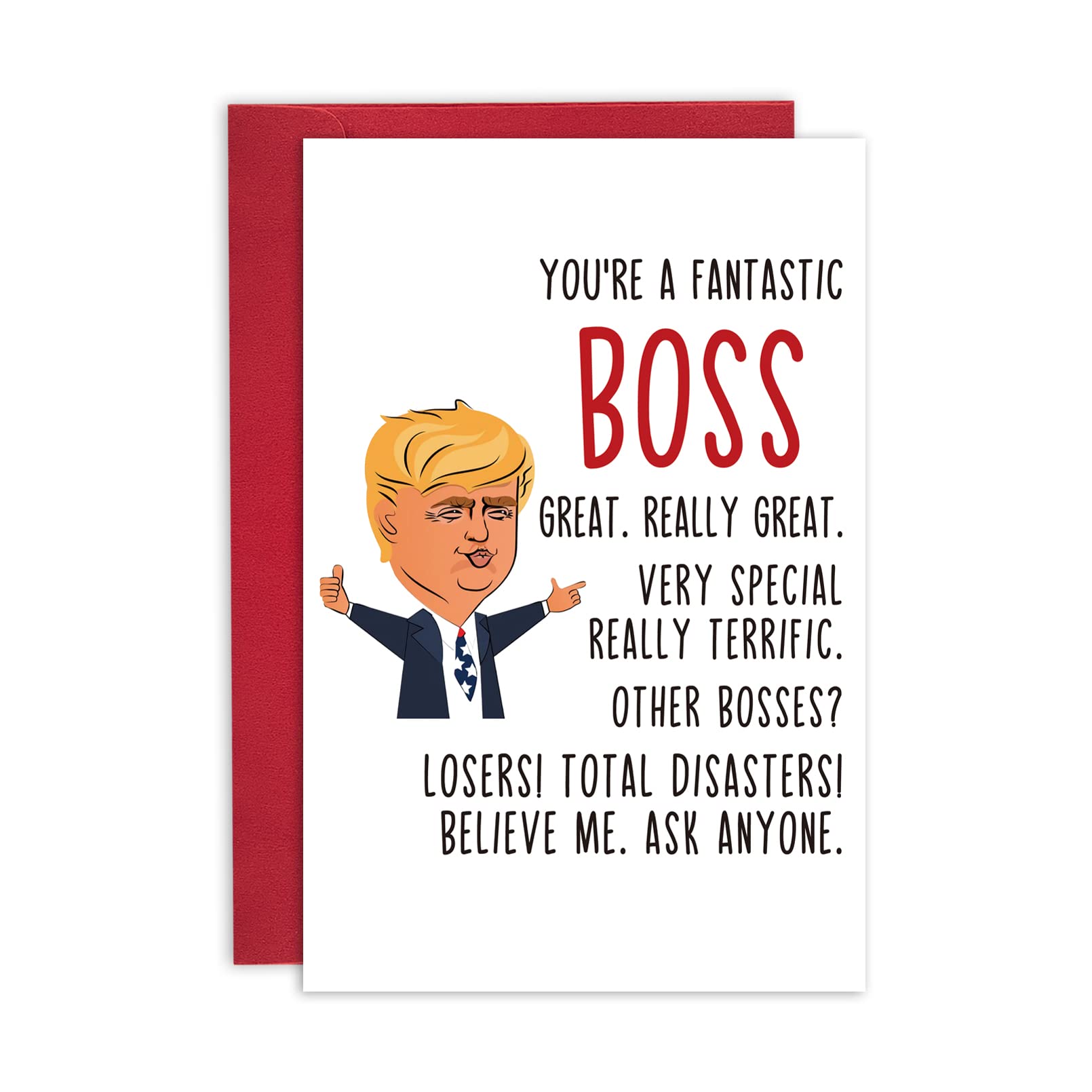 Amazon.com : Ulbeelol Trump Boss Card, Funny Boss Day Card, Humorous ...