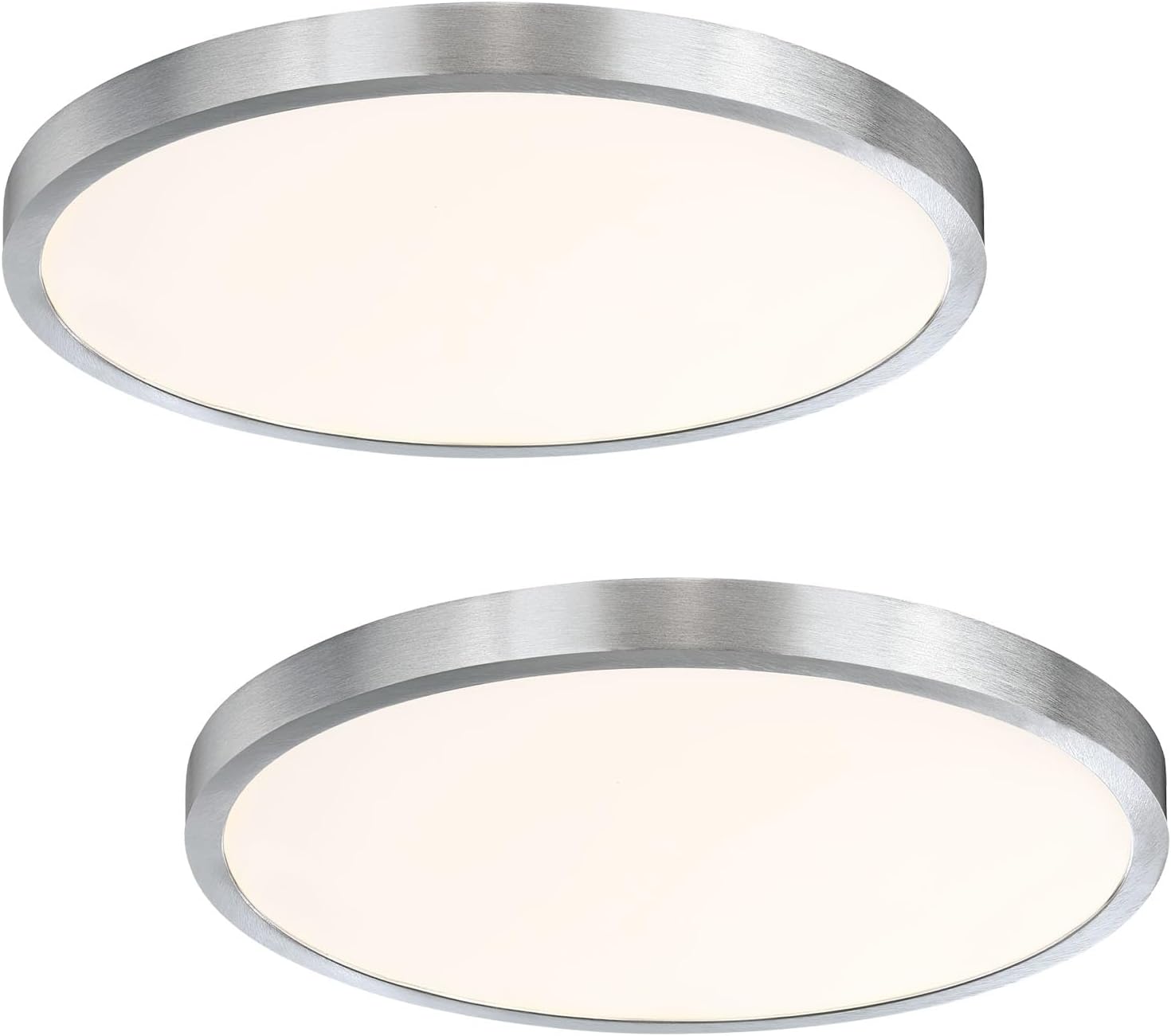 14 Inch Flush Mount Ceiling Light Fixture, Metal and Glass LED Ceiling ...