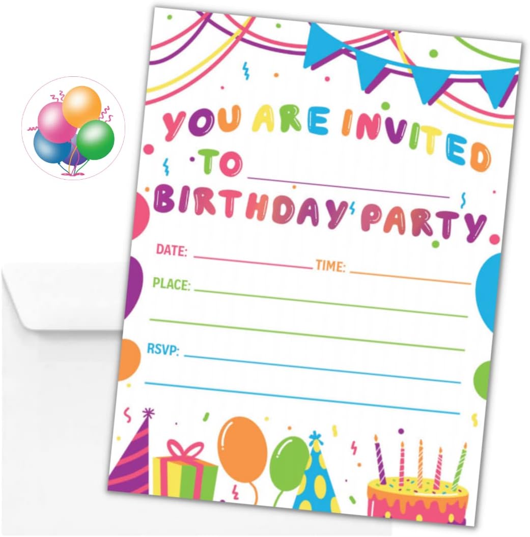 Amazon.com : Hat Acrobat 30 Jump Birthday Party Invitations with ...