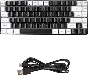 Amazon.com: Aramox Gaming Keyboard, 84 Keys RGB Backlit Curved Quiet ...
