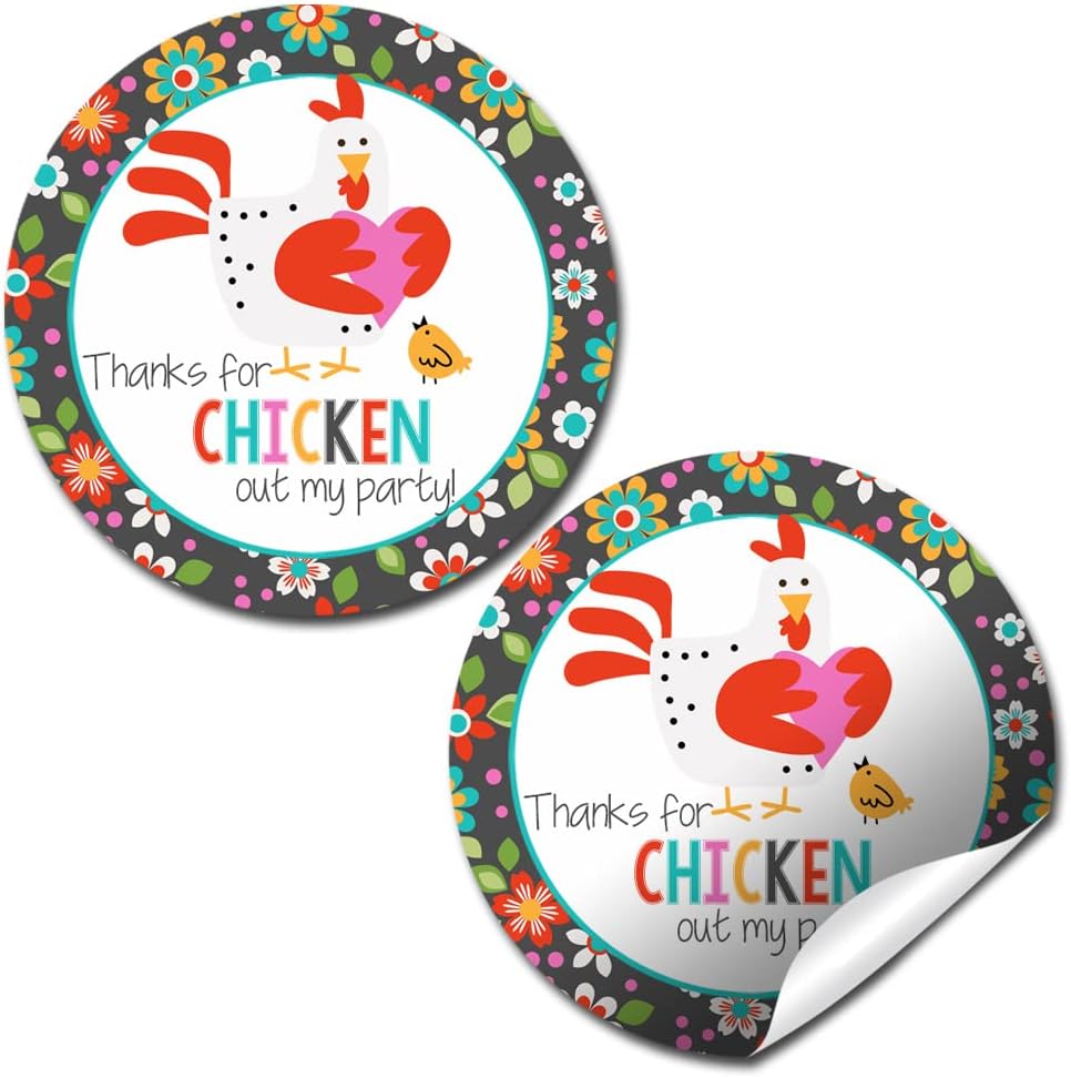 Amazon.com: Cool Chick Chicken Themed Birthday Party Sticker Labels, 40 ...