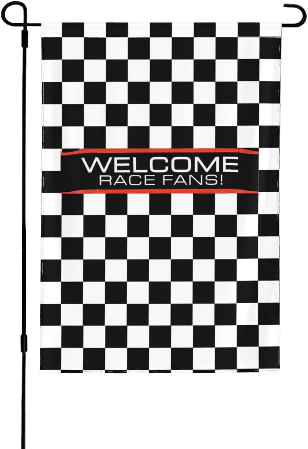 Amazon.com : Checkerd Welcome Race Fans Garden Flag Vertical Double ...