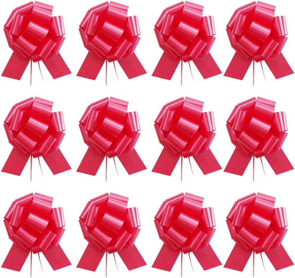 Amazon.com: Giant Large Red Pull Bow 16" Wide, Pack of 1 Metallic Car ...