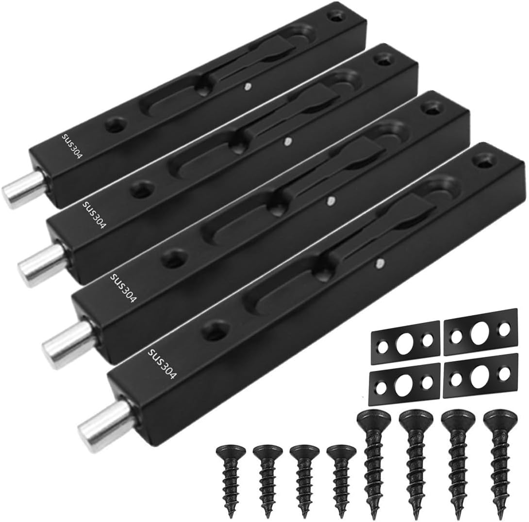 szhdxsy 4-Pack Hidden Latch & Bolt 304 Stainless Steel 6 inch(15cm ...