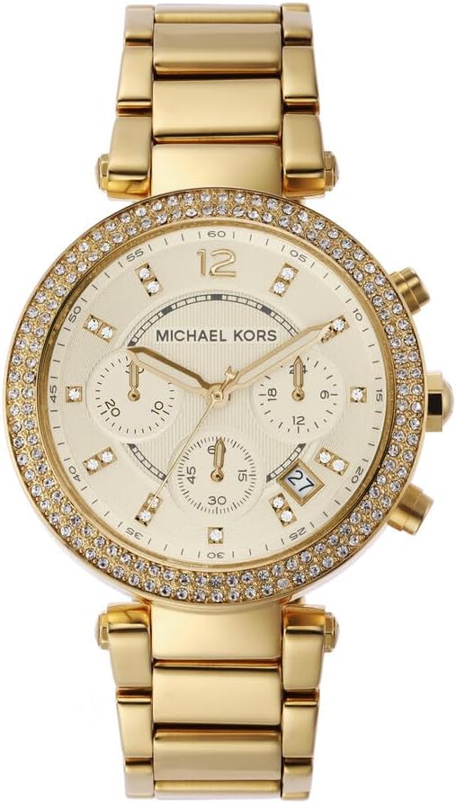 Michael Kors Parker Chronograph Quartz Watch with Gold Tone Stainless ...
