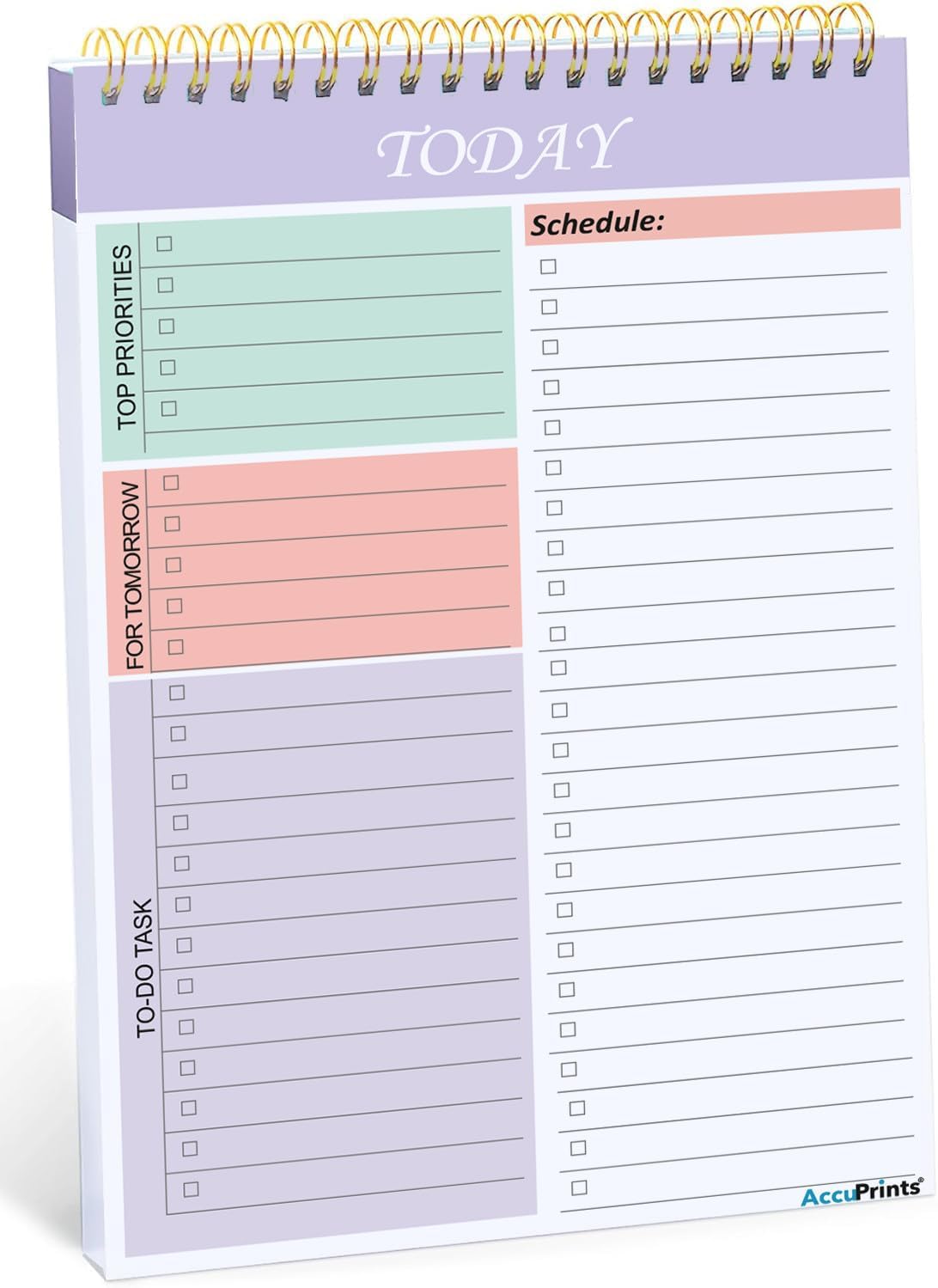 AccuPrints A5 Daily Planner Schedule Undated 50 Sheets/100 Pages Tear ...