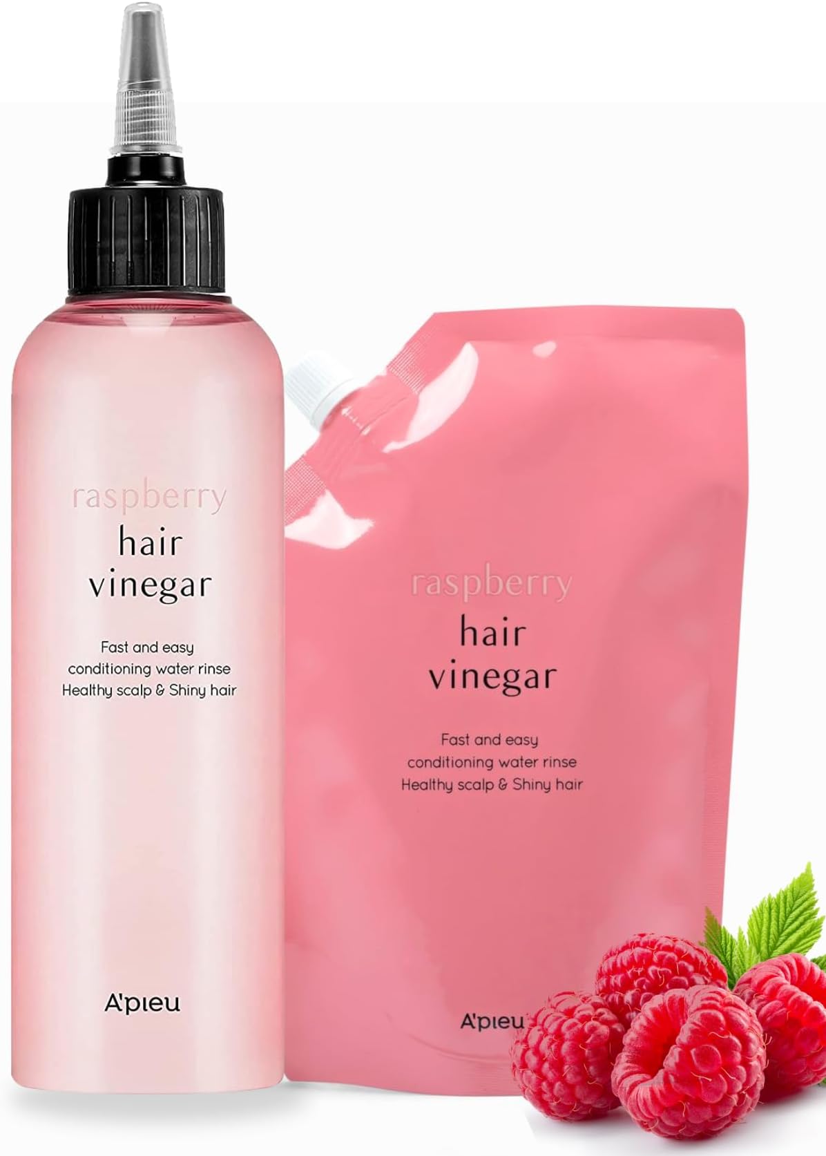 Amazon.com : A’PIEU Raspberry Hair Vinegar Rinse & Refill Bundle 6.76 ...
