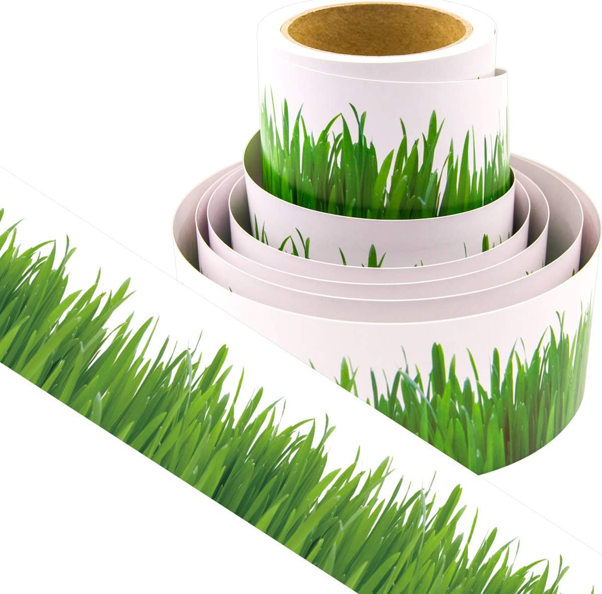 Amazon.com: Konsait Bulletin Board Borders Set, 55Ft Green Grass Border ...